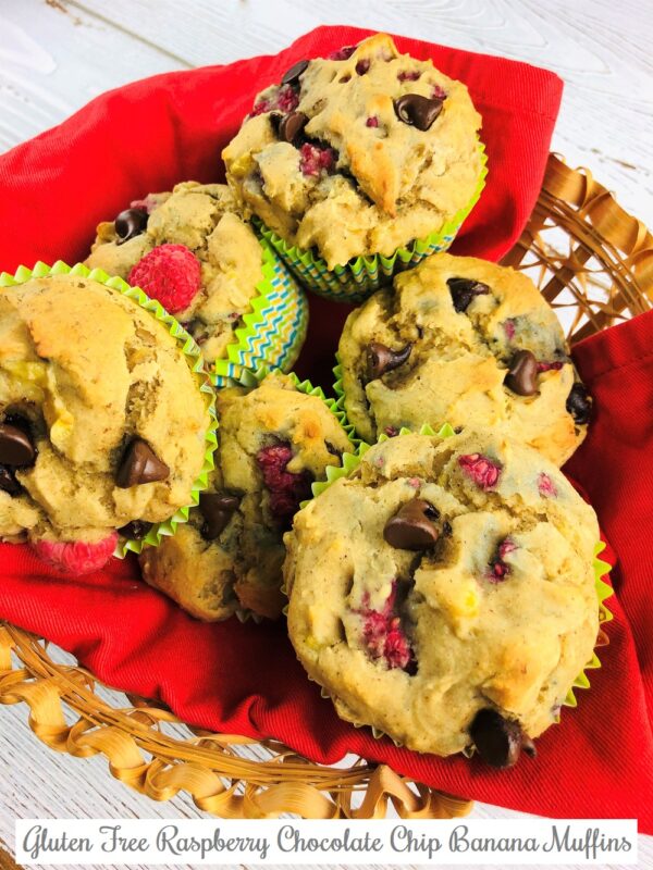 Gluten Free Raspberry Chocolate Chip Banana Muffins | The Gluten Free