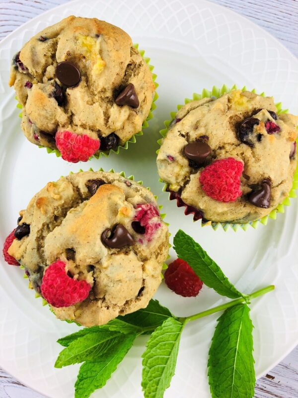 Gluten Free Raspberry Chocolate Chip Banana Muffins | The Gluten Free